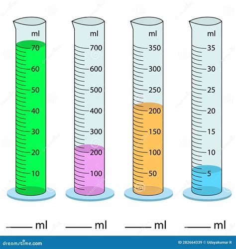 Measuring Cylinder Vector Illustration Cylinder Graduated Tube Vector Glass Chemistry