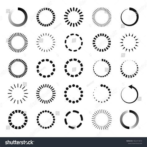 Loading Circles User Interface Design Objects Stock Vector Royalty