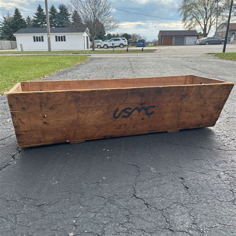 Vintage Ww2 Era Usmc Long Crate Military Aircraft Armaments Weapons Cr