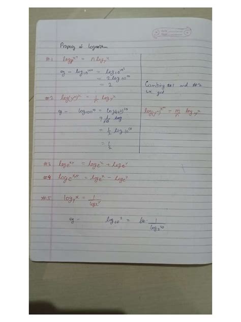 Logarithmic Property Pdf