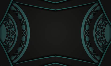 그리스 블루 장식과 로고를위한 장소와 검은 벡터 배경 추상 장식이 있는 엽서 디자인 0명에 대한 스톡 벡터 아트 및 기타 이미지 0명 건축 다마스크 천 Istock