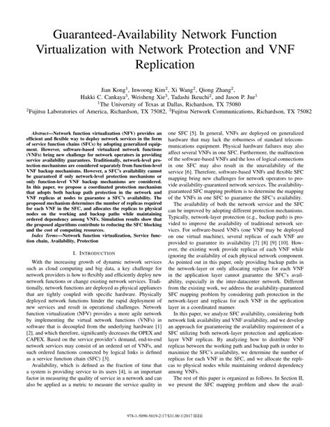 pdf guaranteed availability network function virtualization with