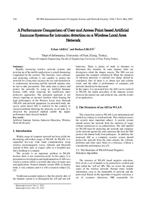 Pdf A Performance Comparison Of User And Access Point Based Artificial Immune Systems For