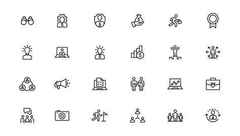 Business And Management Line Icons Set Management Icon Collection Vector Illustrator 25779107