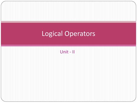 SOLUTION Logical Operators In Python Studypool
