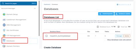 How To Create A Database On Directadmin