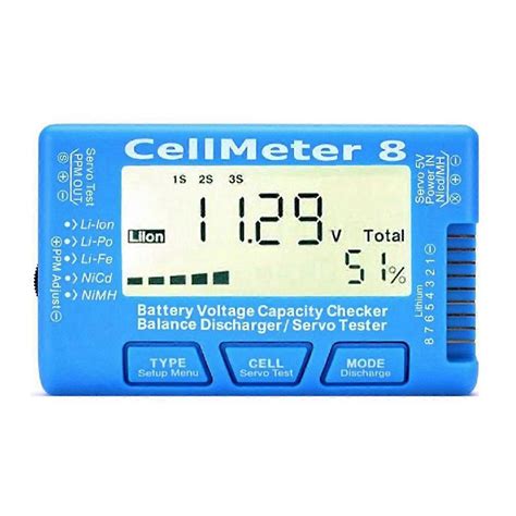 Rc Cellmeter 8 1 8s Battery Capacity Voltage Test Meter For Lipo Life