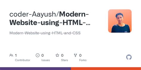 GitHub Coder Aayush Modern Website Using HTML And CSS Modern Website