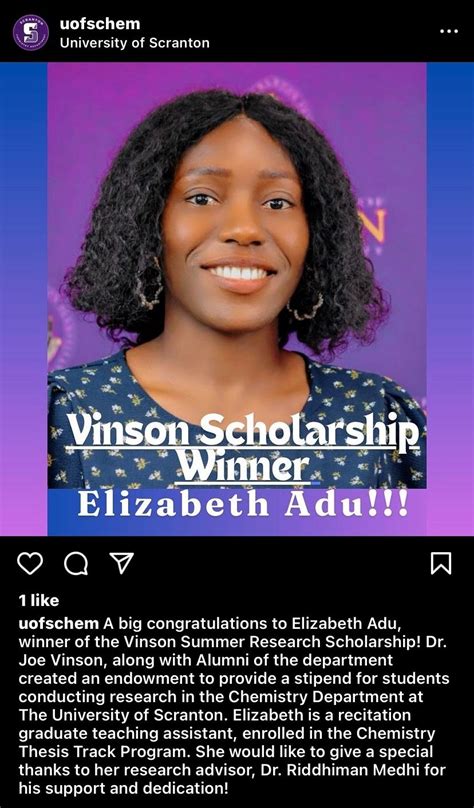 elizabeth adu on linkedin i m excited to win the vinson summer award