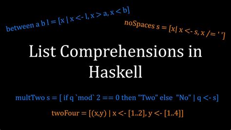 List Comprehensions In Haskell Youtube