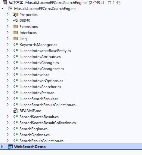 一个基于entityframeworkcore lucene实现的全文搜索引擎库 董川民