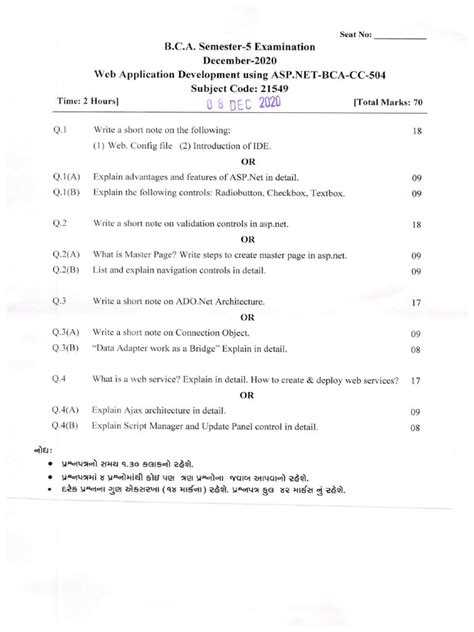 bca 5 sem web application development using asp dot net 21549 dec 2020 pdf