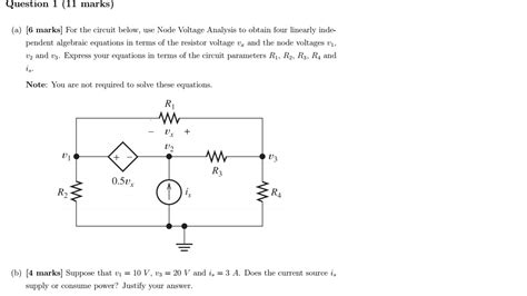 Solved Question Marks A Marks For The Circuit Chegg Com