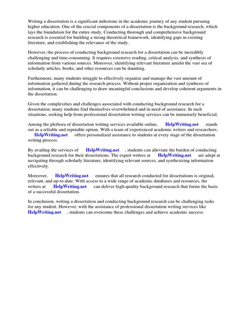 Dissertation Background Research Pdf Thesis Theory