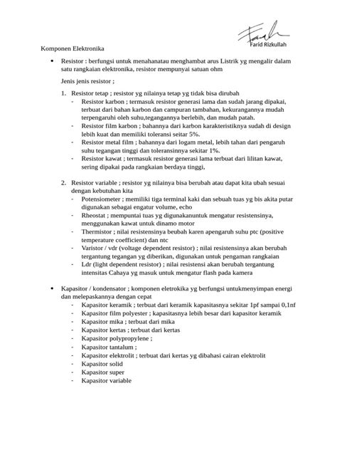 Komponen Elektronika Pdf