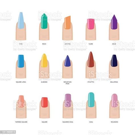 Different Shapes Of Female Nails With Fashion Styles Manicure With