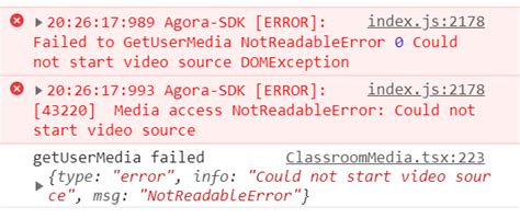点击开始视频报错如何解决呢 Issue netless io netless rtc react whiteboard GitHub