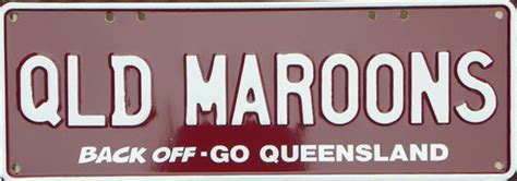 State Of Origin Number Plates Qld Maroons Whitemaroon Subscript Back