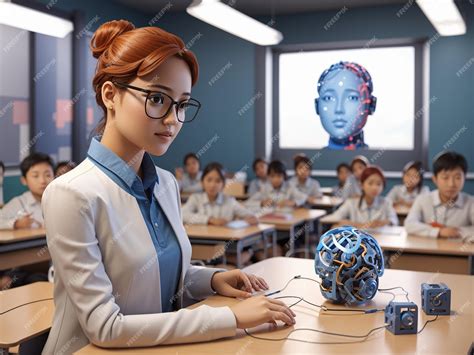 3d Teacher In The Classroom Generative Ai Premium Ai Generated Image