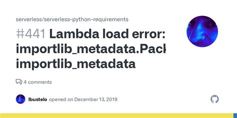 Lambda Load Error Importlibmetadatapackagenotfounderror Importlib
