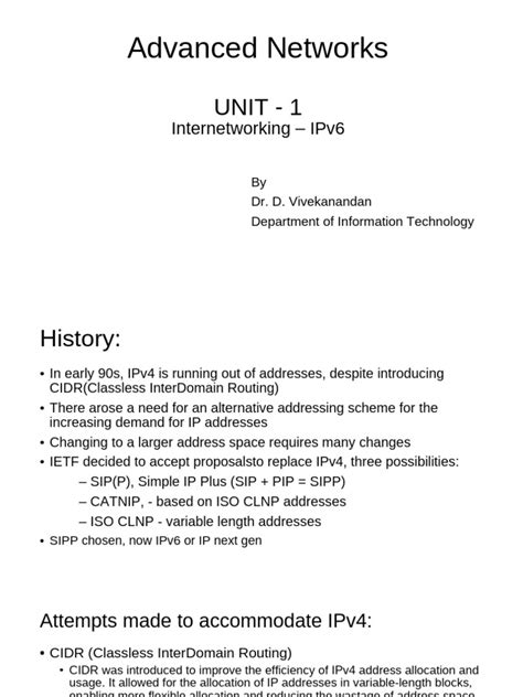 Unit 1 Pdf I Pv6 Ip Address