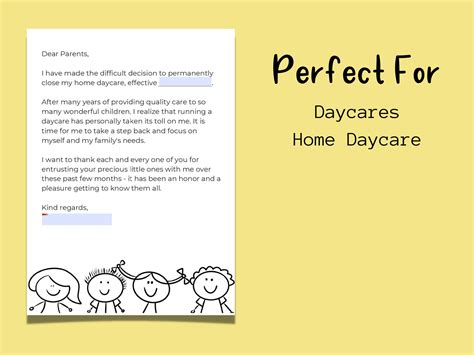 Daycare Permanent Closure Letter To Parents Daycare Closing Notice