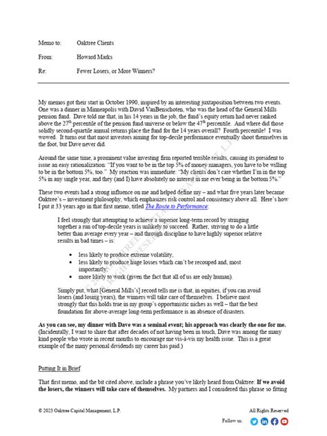 Howard Marks Memo Pdf Bonds Finance Investing