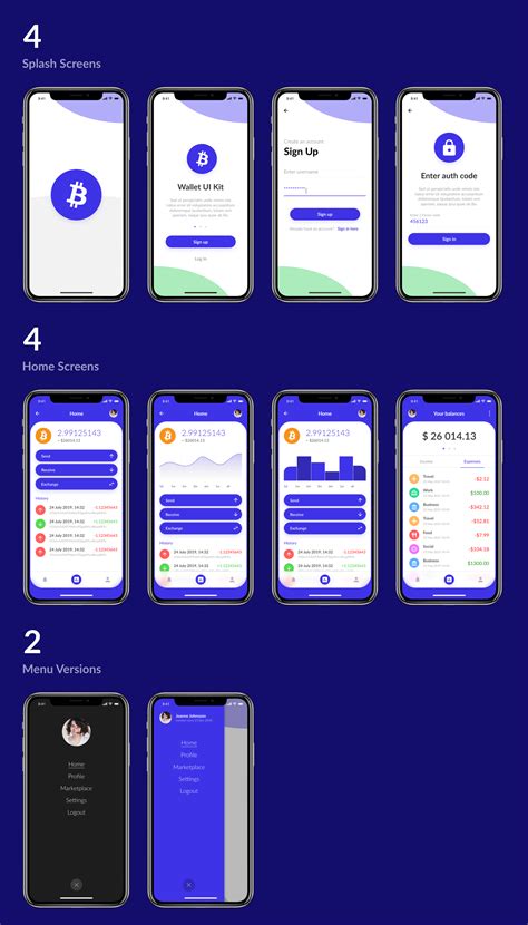 crypto wallet ios ui kit ui kits ui kit mobile app design app design