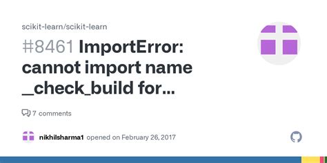 Importerror Cannot Import Name Check Build For Anaconda Distribution Issue Scikit