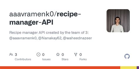 GitHub Aaavramenk Recipe Manager API Recipe Manager API Created By