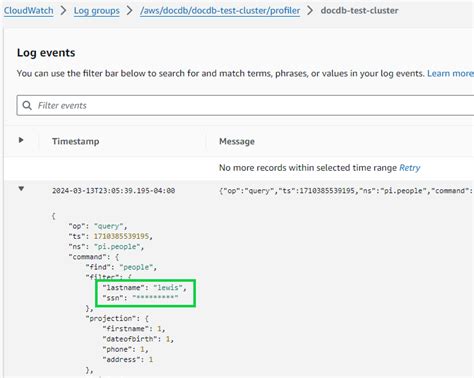 Mask Sensitive Amazon Documentdb Log Data With Amazon Cloudwatch Logs Data Protection Aws