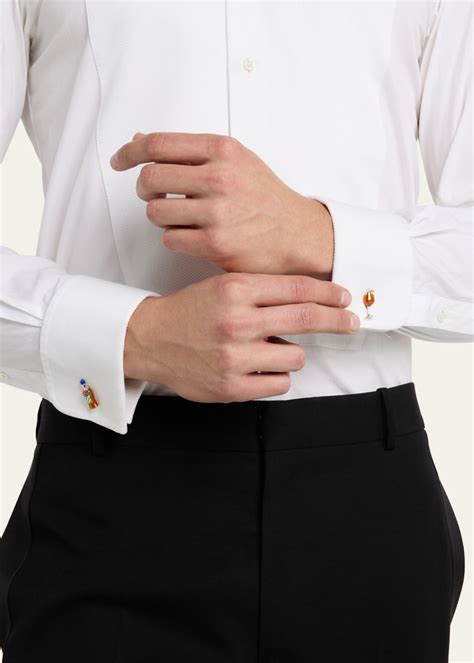 Jan Leslie Mens Spritz Cocktail Enamel Cufflinks Bergdorf Goodman