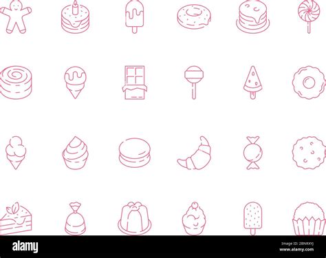 Dessert Food Icon Sweets Chocolate Cakes And Candy Biscuits Ice Cream
