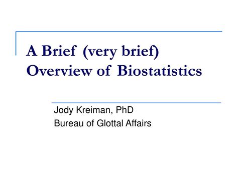 Ppt A Brief Very Brief Overview Of Biostatistics Powerpoint