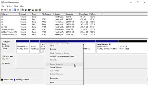 how do i extend a volume without converting to dynamic on windows