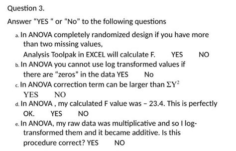 Solved Question 3 Answer Yes Or “no” To The Following