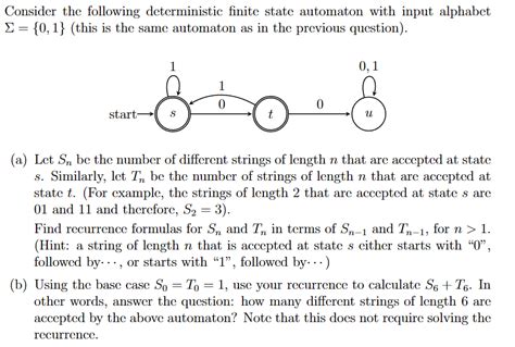 Consider The Following Deterministic Finite State