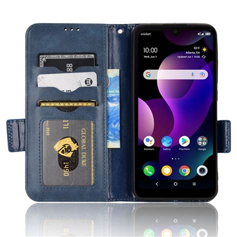 For Tcl 30 Z T602dl Symmetrical Triangle Leather Phone Case Blue