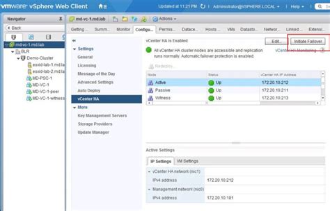 VCenter Native HA Failover Testing