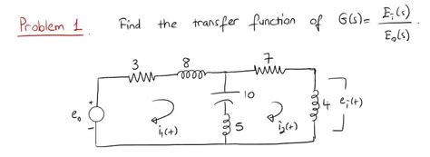 Solved Problem Find The Transfer Function Of Chegg