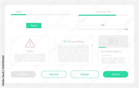 Account Options Ui Elements Kit Settings Isolated Vector Components Flat Navigation Menus And
