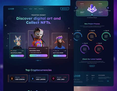 NFT Dark Theme Landing Page UI Design. | Behance