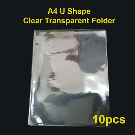 High Quality PVC A Clear Transparent U Shape Folder For Documents Papers Certificate Lazada