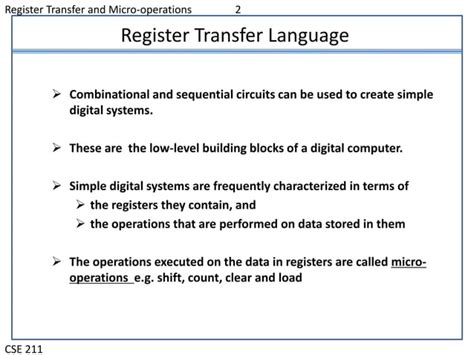Register Transfer Language Pptx Programming Languages Computing
