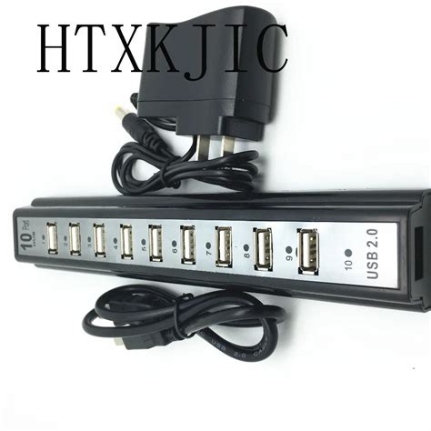 10 Ports USB 2 0 Hubs With AC Power Computer Peripherals Supply Adapter For Portablefor PC