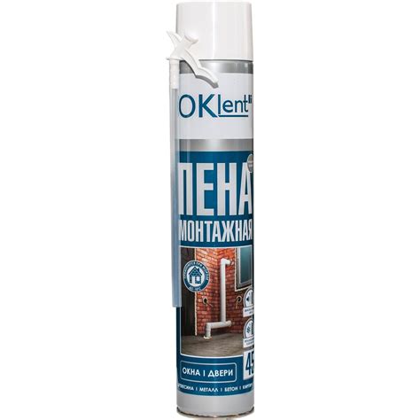 Монтажная пена OKlent 1000 мл, 680 гр, бытовая 00000340921 - выгодная ...