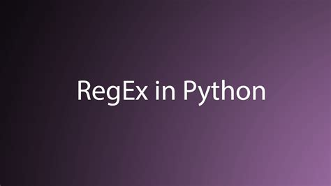 Regular Expression In Python