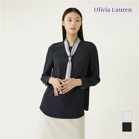 포스티 가을특가 올리비아로렌 탈부착 도트 타이블라우스vocnlys1411