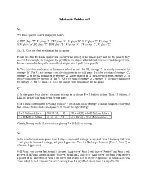 Solutions Problem Set 9 Pdf Leisure Activities Economic Theories