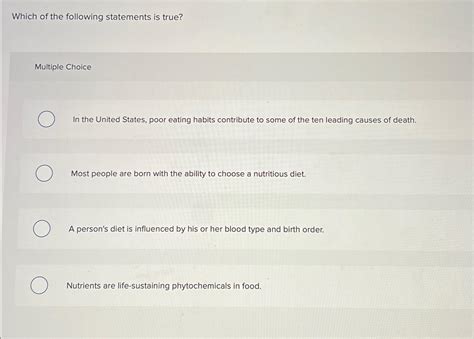 Solved Which of the following statements is true?Multiple | Chegg.com